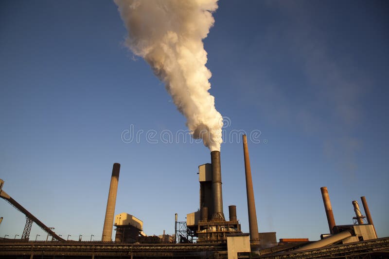 Steel Industry - Smoke Rising from Mill Stock Image - Image of mill ...