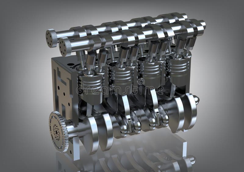 Internal Combustion Engine, With Fire Stock Vector - Illustration of ...