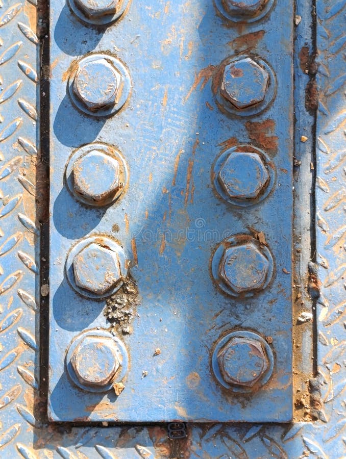 Steel Joint Structure with Bolts and Rivets Stock Photo - Image of ...