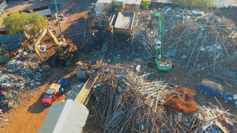 Steel Junk Yard Recycle Process Stock Footage - Video of dump ...