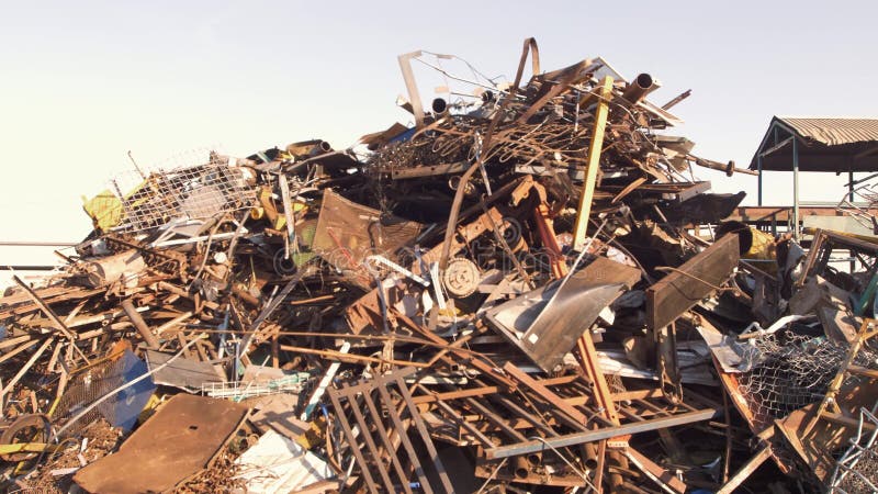 Steel Junk Yard Recycle Process Stock Video - Video of automobile ...