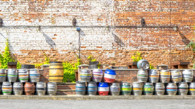 Steel Kegs of Beer in Factory Yard Stock Image - Image of booze ...