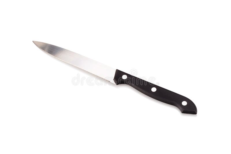 Steel Kitchen Knives on White Background Stock Image - Image of chef ...