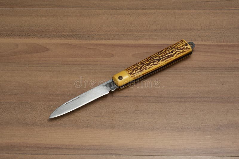 Open bone handle knife stock photo. Image of frame, bone - 211597800