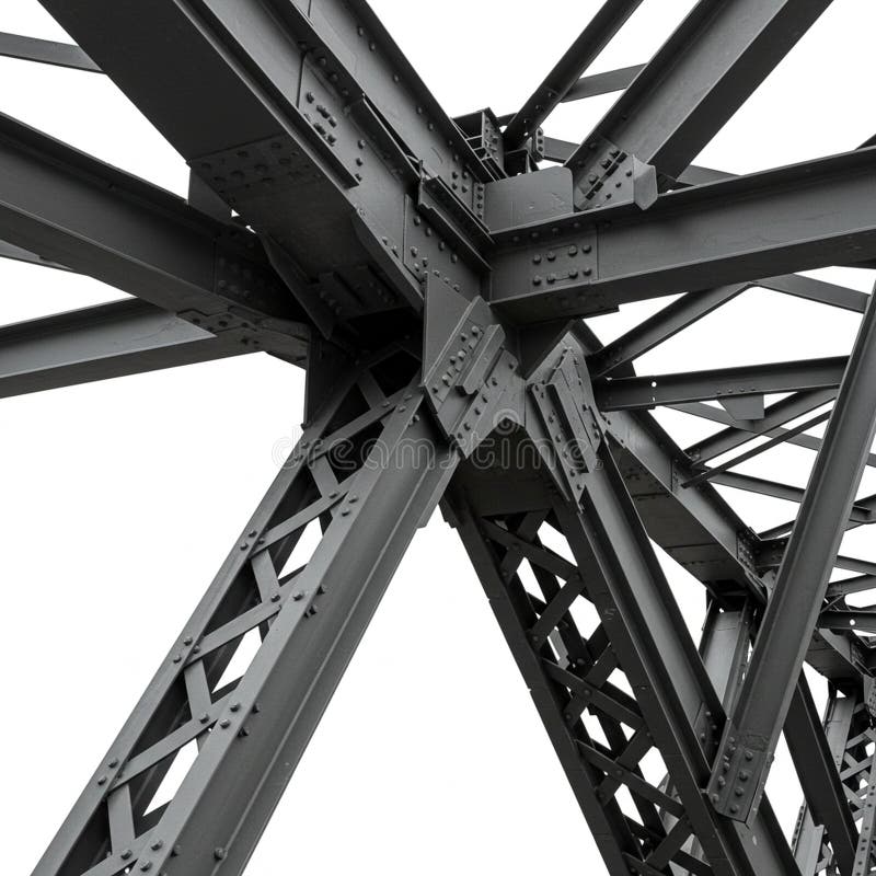Steel Lattice Structure with Intersecting Beams, Displaying Industrial ...