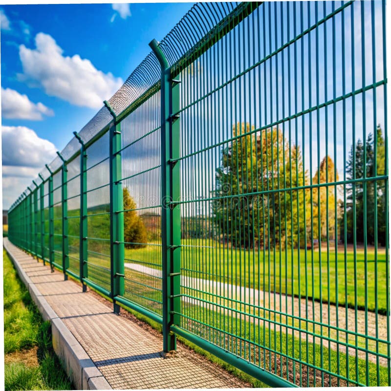 Steel Lattice Wire Fence for Sectional Installation Stock Illustration ...