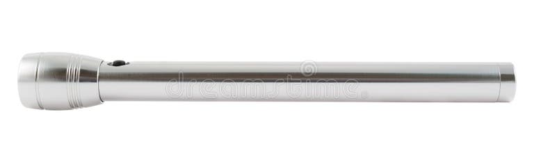 Steel LED Flashlight Isolated Stock Image - Image of lamp, aluminum ...