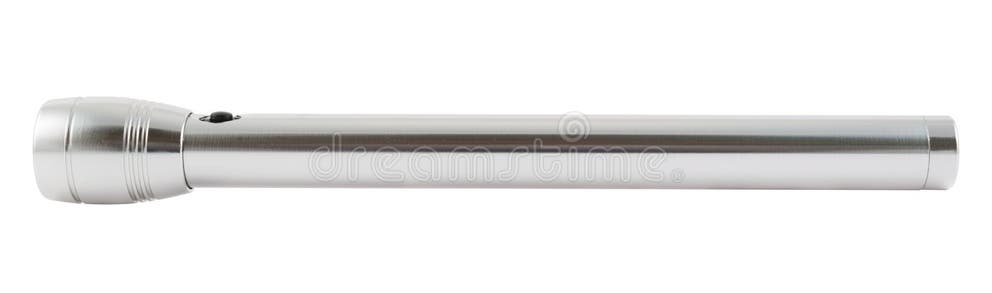 Steel LED Flashlight Isolated Stock Image - Image of lamp, aluminum ...