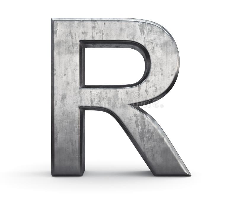 Steel letter R stock illustration. Illustration of majuscule - 243548879