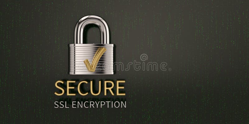 Steel Lock Ssl Secure Design on Digital Screen Background. 3D Il Stock ...