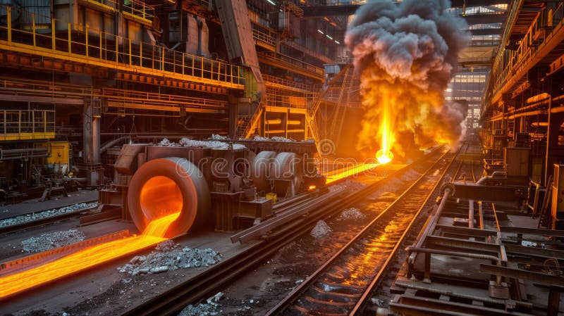 Steel Manufacturing Plant stock illustration. Illustration of blast ...