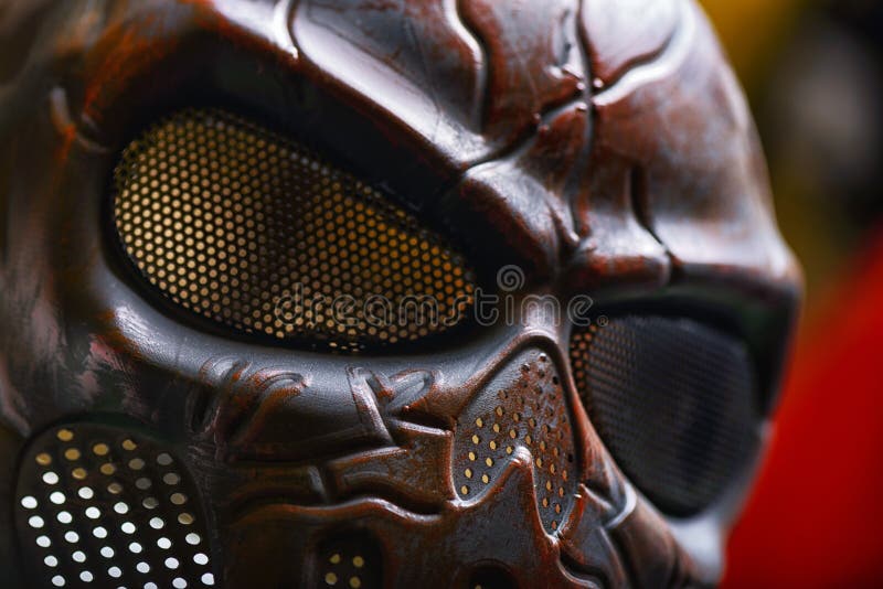Steel Mask Covered with Rust Closeup Stock Photo - Image of danger ...