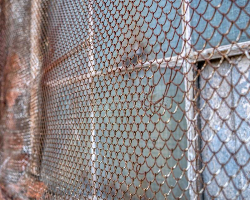 Steel Mesh on an Old Factory Window Stock Photo - Image of abstract ...