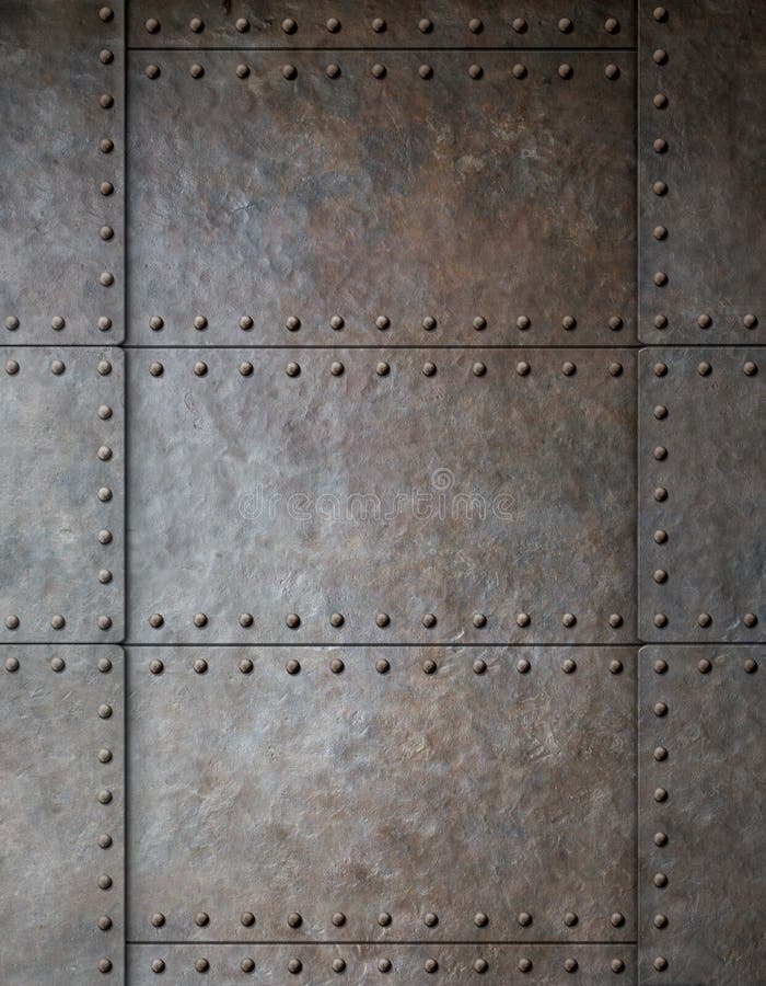 Steel Metal Armour Background with Rivets Stock Image - Image of rust ...