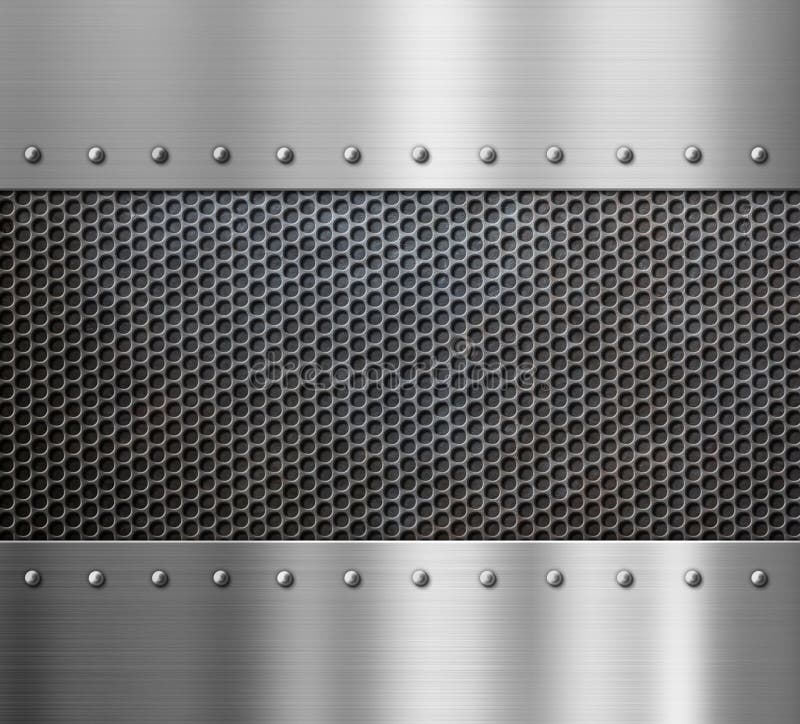 Steel or Aluminium Metal Plate with Rivets Stock Image - Image of ...