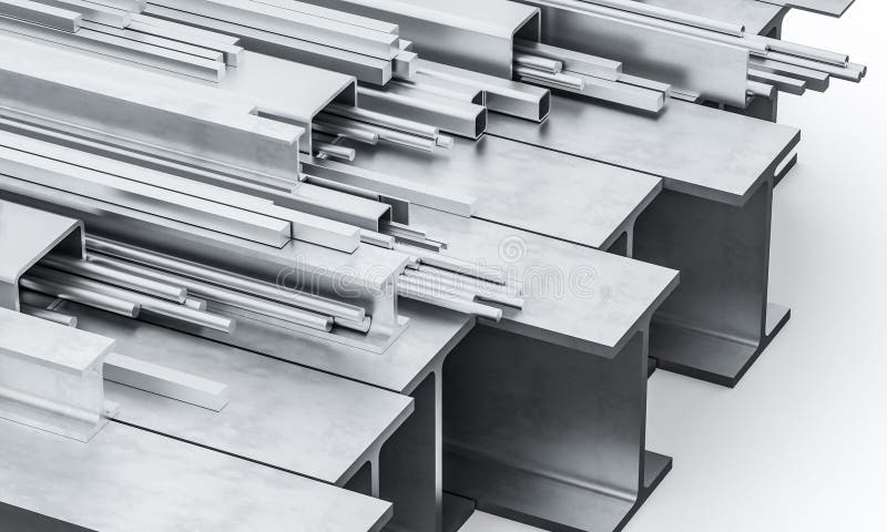 Steel metal beam 3d stock illustration. Illustration of strong - 107310205