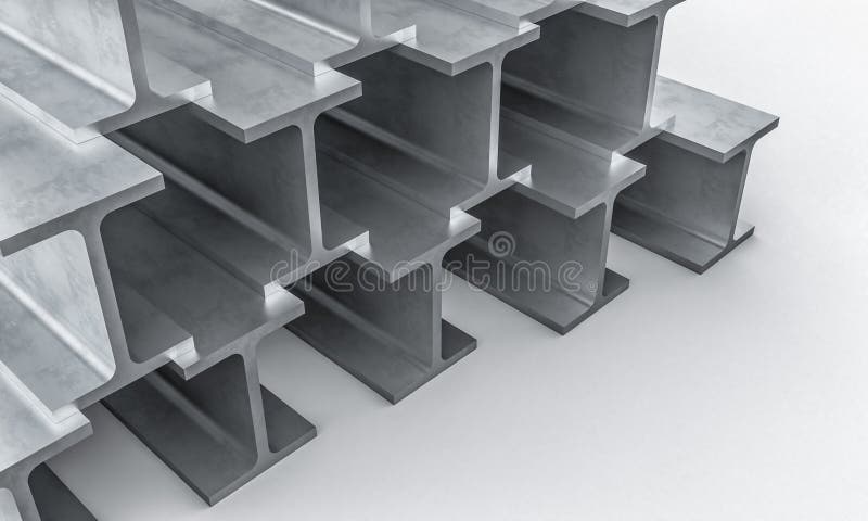 Steel metal beam 3d stock illustration. Illustration of structure ...