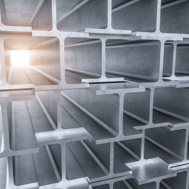 Steel metal beam 3d stock illustration. Illustration of structural ...