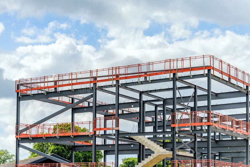 Steel Metal Building Construction Framework in Uk Stock Image - Image ...