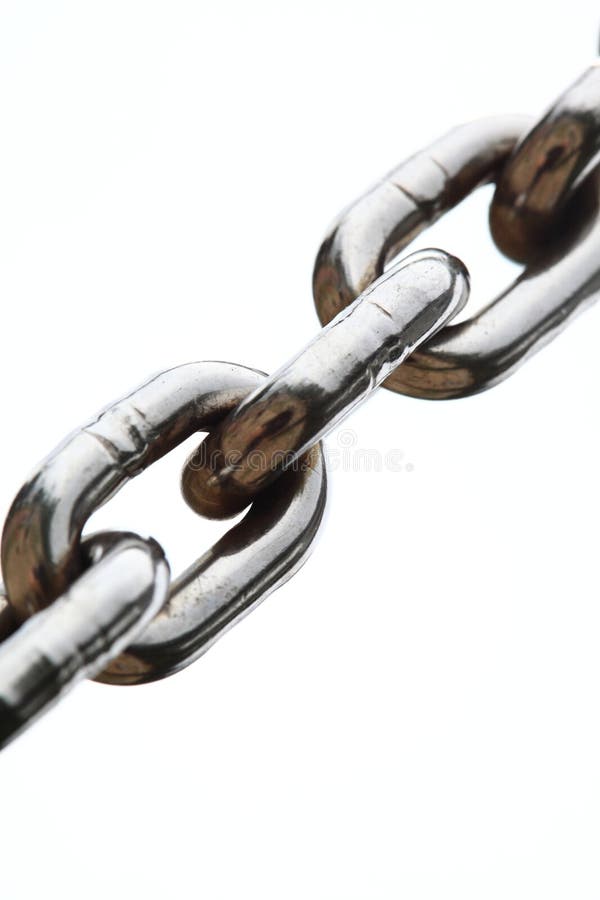 Steel Metal Chain Links Segment Stock Image - Image of steel, shackle ...