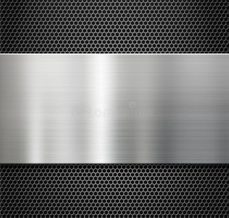 Steel Metal Plate Over Comb Grate Background Stock Illustration ...