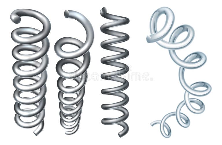 Steel Metal Spring Coil Design Elements Stock Vector - Illustration of ...