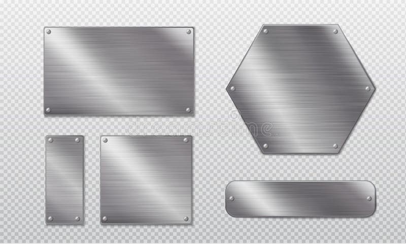 Steel Metal Tag Plate with Rivets. Stock Vector - Illustration of ...