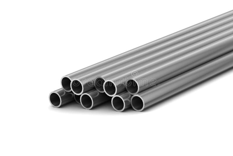 Steel metal tube stock illustration. Illustration of round - 54884835