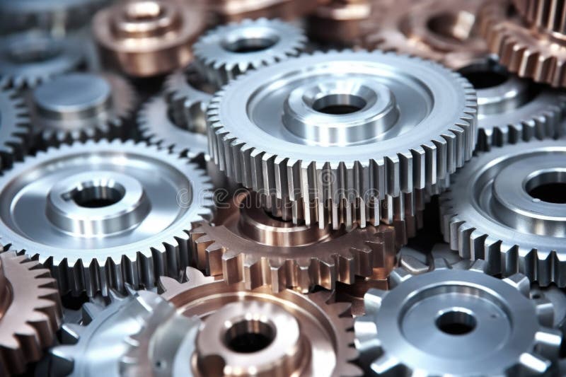 Steel Metallic Gear Wheels Stacked Together Stock Image - Image of ...