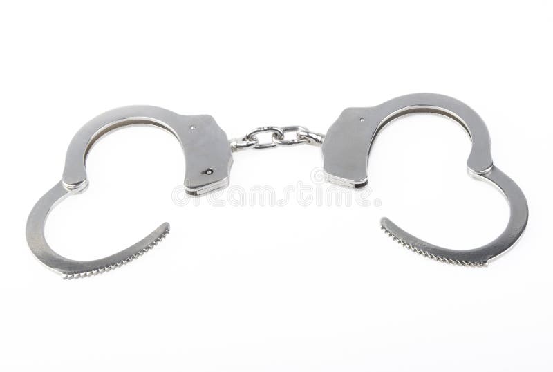 Steel metallic handcuffs stock image. Image of concepts - 12955213