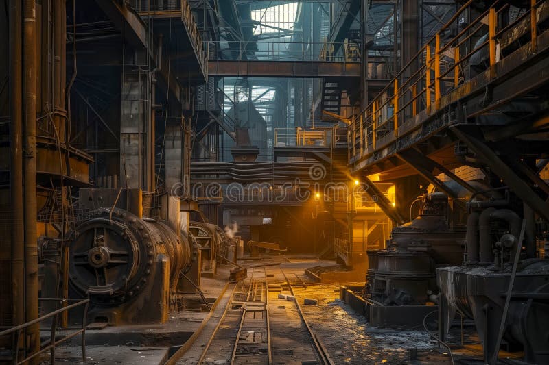 Steel Mills Converter Filling Materials Stock Illustration ...