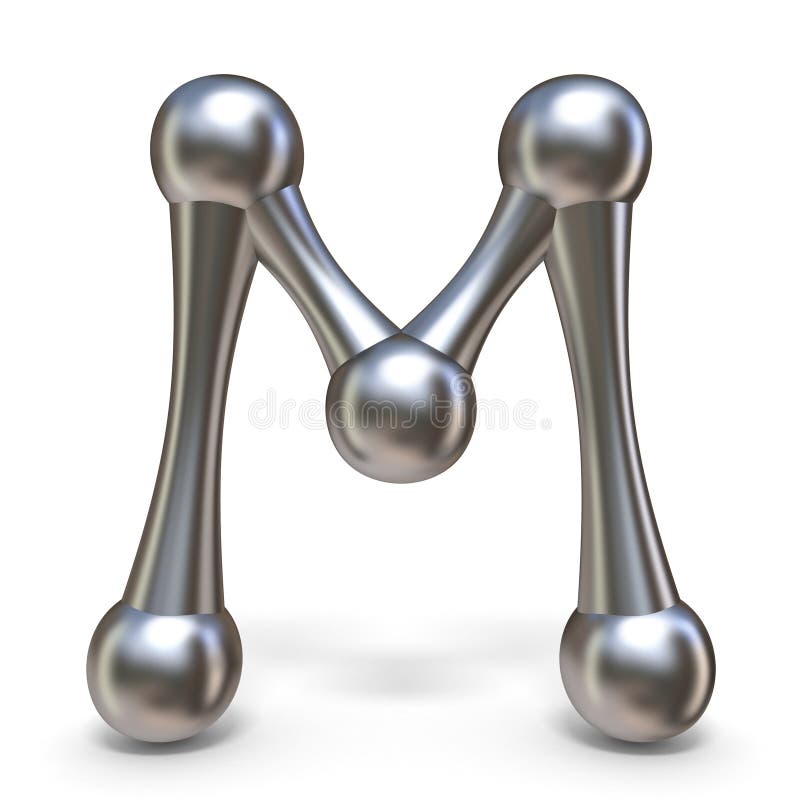 Steel Molecular Font Letter M 3D Stock Illustration - Illustration of ... Steel Molecular Font Letter M 3D Stock Illustration - Illustration of ...