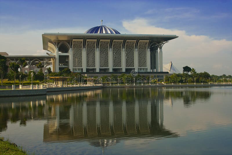 Steel Mosque Reflection in Putrajaya, Malaysia Stock Image - Image of ...