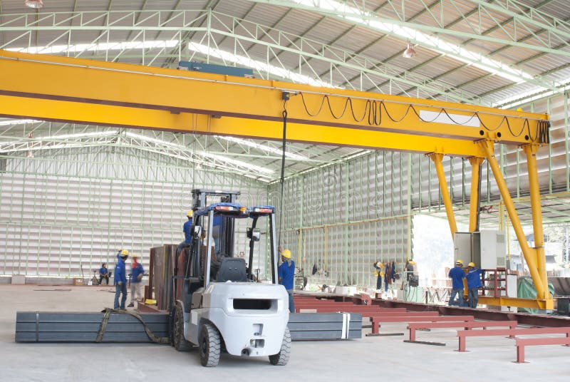 Steel Moving with Gantry Crane Stock Image - Image of hall, carry: 52365667