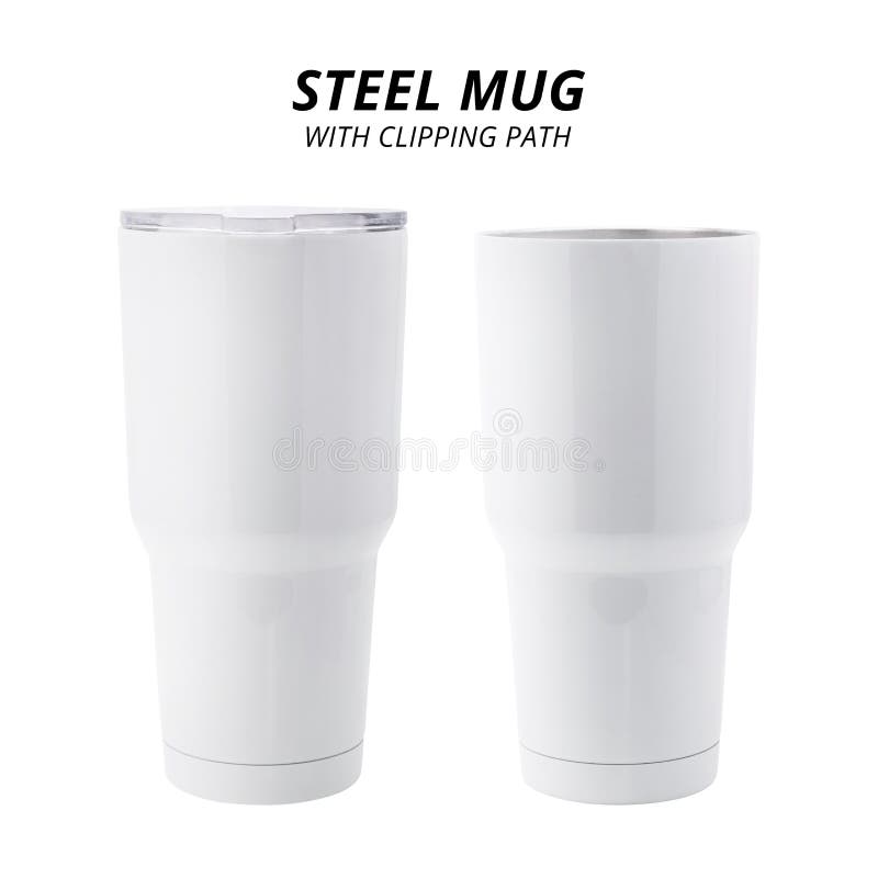 Steel Mug Isolated on White Background. Template of Water Container for ...