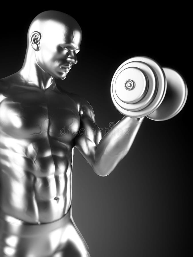 Steel muscle man stock illustration. Illustration of angle - 28963116