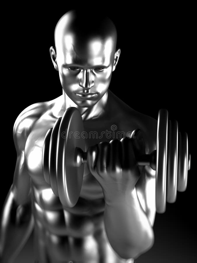 Steel muscle man stock illustration. Illustration of musculature - 28990091