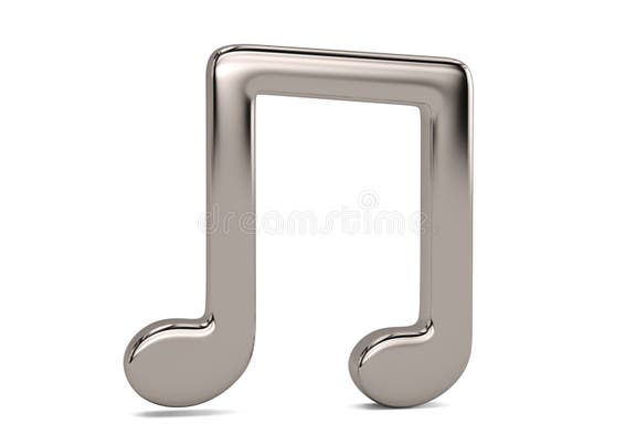 Steel Music Note.3D Illustration. Stock Illustration - Illustration of ...