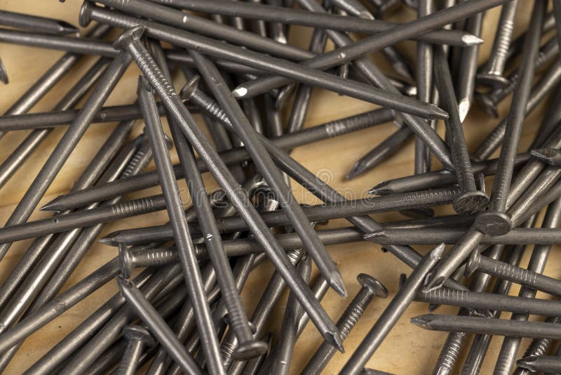 Nails Made of Steel for Working with Wooden Objects Stock Photo - Image ...