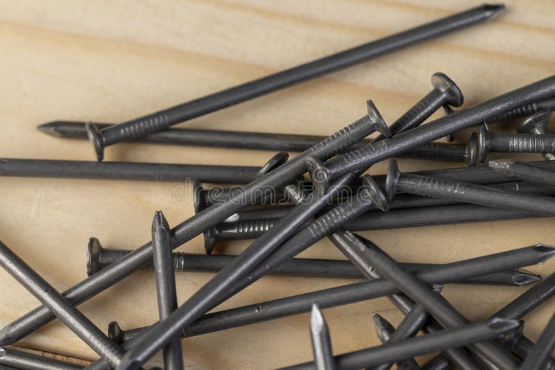 Nails Made of Steel for Working with Wooden Objects Stock Photo - Image ...