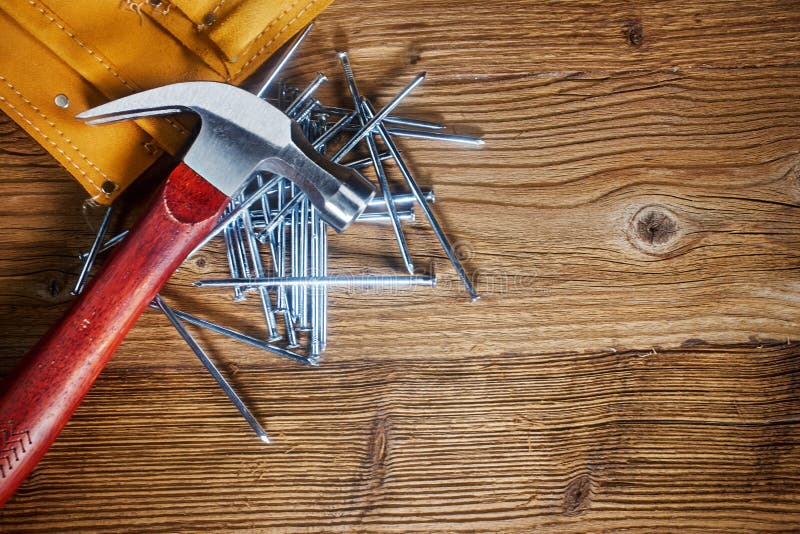 Steel nails on old wood stock photo. Image of woodwork - 37013502