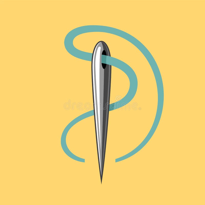 Steel Needle with Curly Thread Stock Vector - Illustration of ...