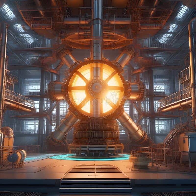 Steel Nuclear Reactor, AI-generatet Stock Illustration - Illustration ...