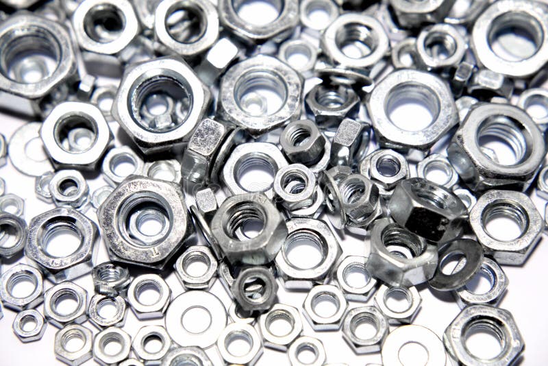 Steel nuts stock image. Image of macro, threads, iron - 5470159
