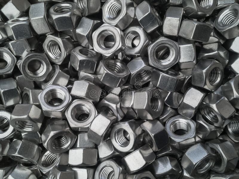 Steel nuts stock photo. Image of industry, background - 237456496