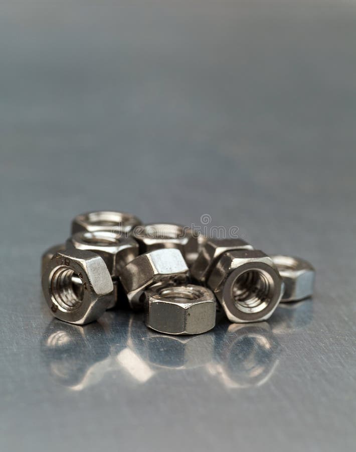 Steel nuts stock photo. Image of attachment, head, chrome - 36099354