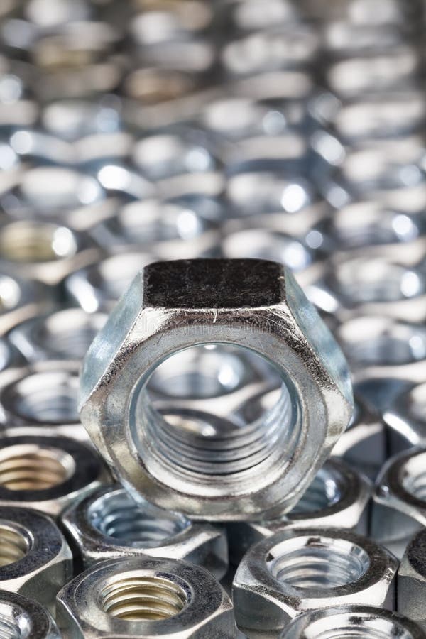 Steel Nuts for Use in Installation Stock Photo - Image of metal, steel ...