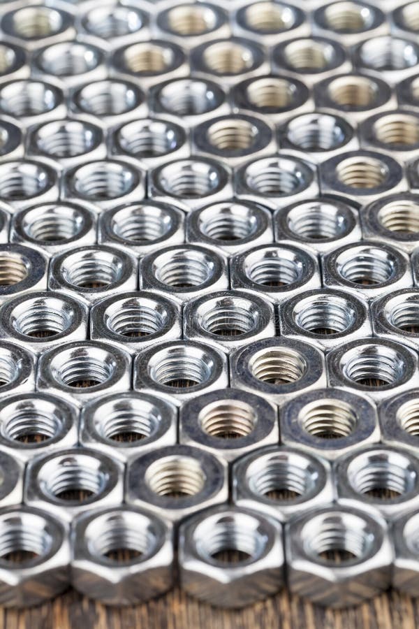 Steel Nuts for Use in Installation Stock Photo - Image of metal, group ...