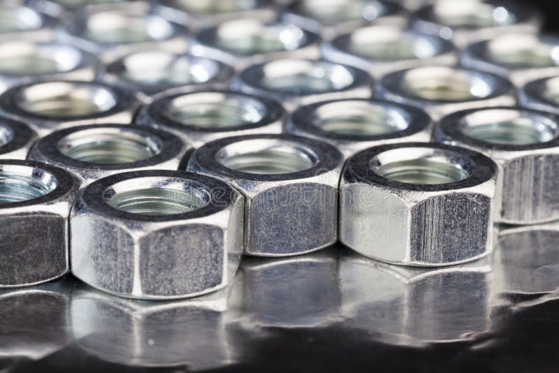 Steel Nuts for Use in Installation Stock Image - Image of bolt, steel ...