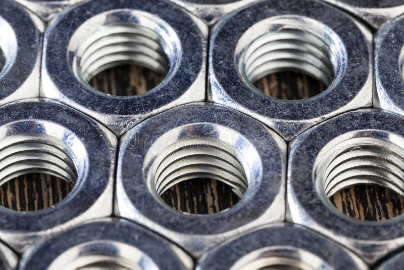 Steel Nuts for Use in Installation Stock Image - Image of metal, work ...